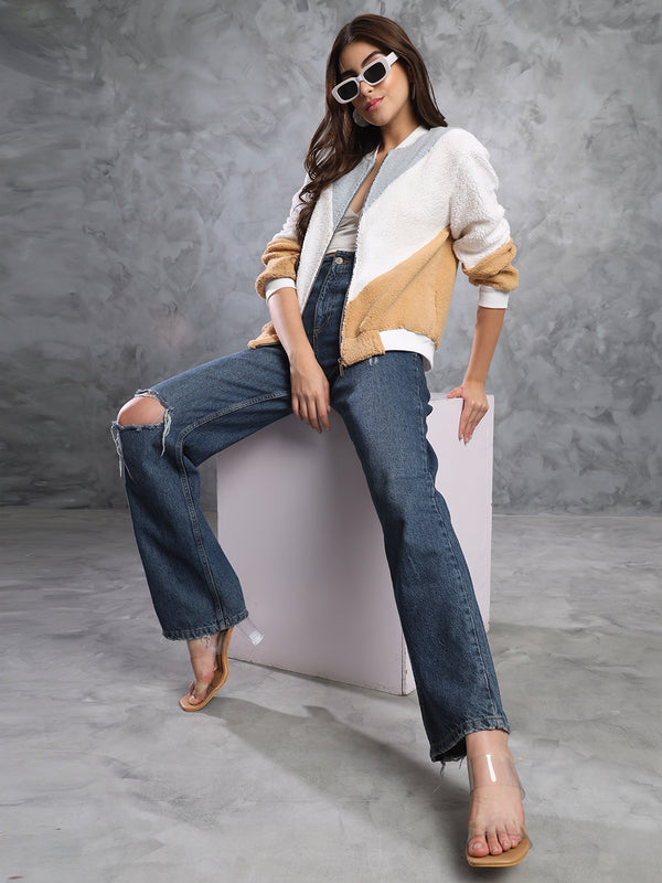 TANDUL Women Colorblock Tailored Jacket